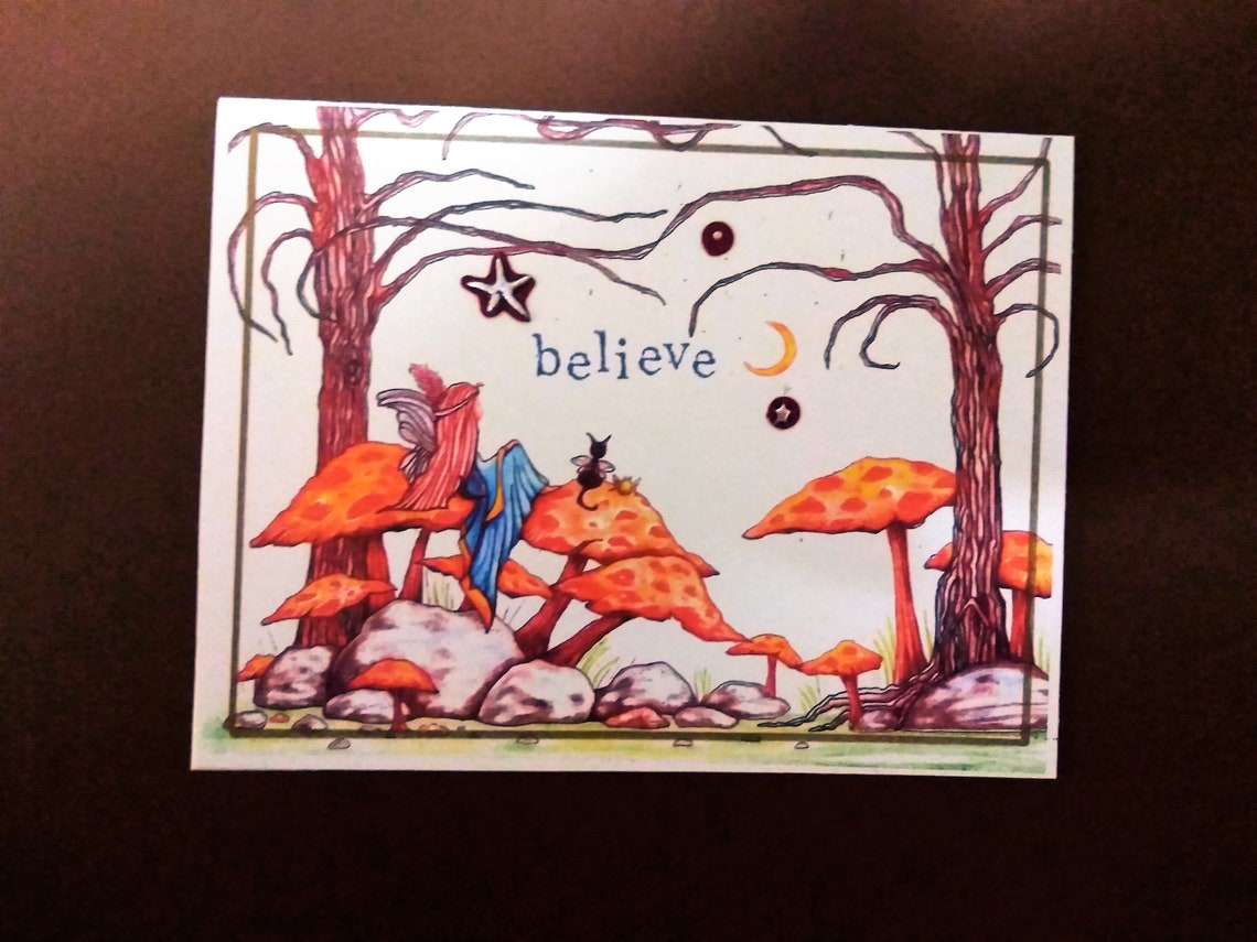 Believe Fairy Blank Note Card, Fairie Greeting Card, Fairy Cards ...