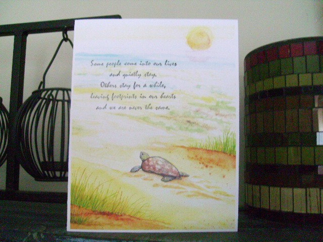 Sea Turtle Card Sea Turtle on the Beach Inspirational Card Turtle ...