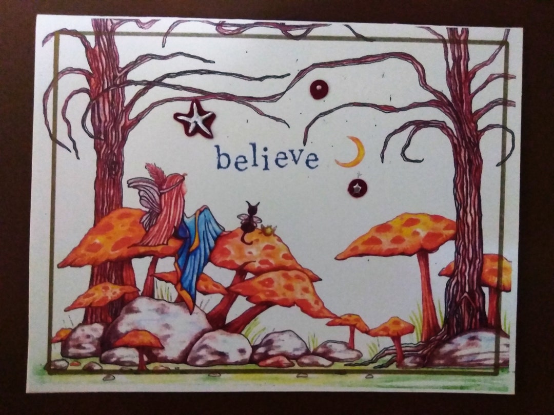 Believe Fairy Blank Note Card, Fairie Greeting Card, Fairy Cards ...