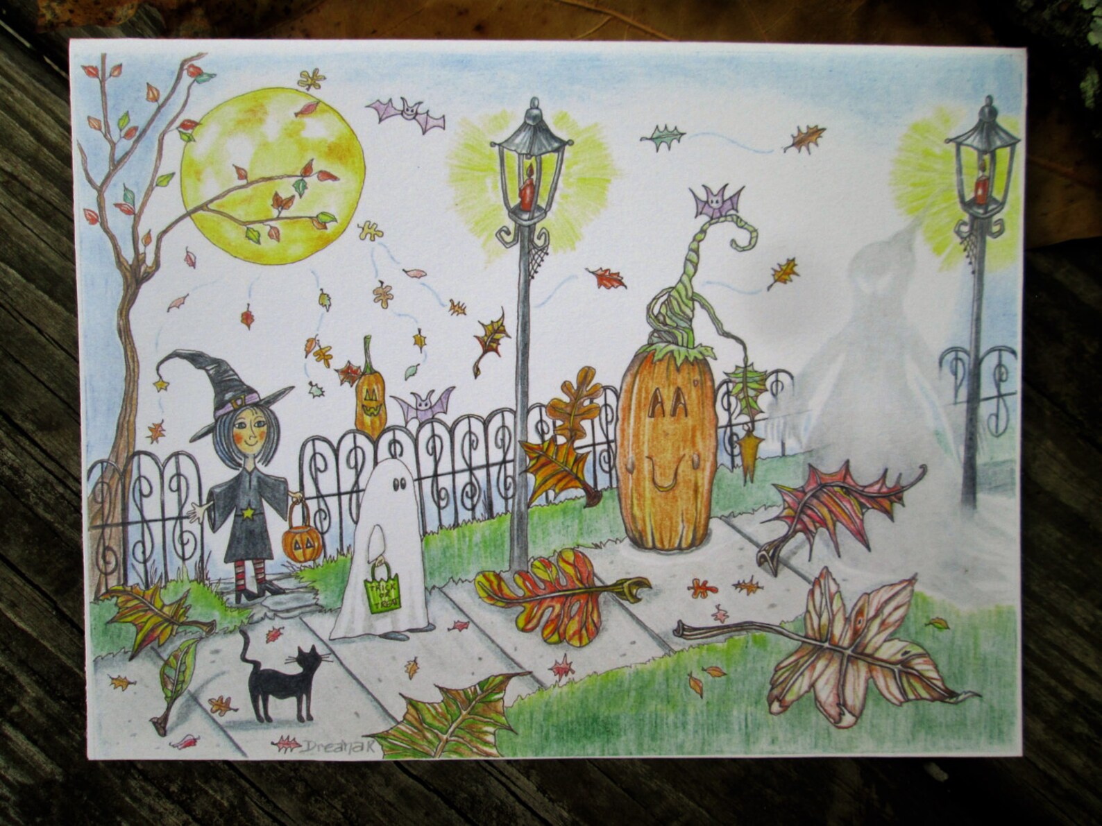 Halloween Trick or Treat Blank Note Card Halloween Greeting | Etsy