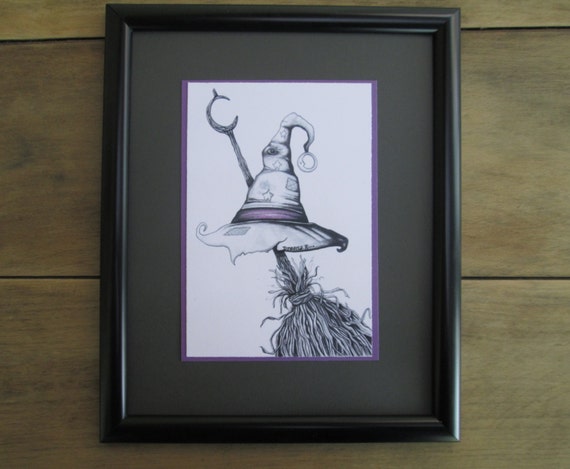 Witch Hat And Broom Drawing