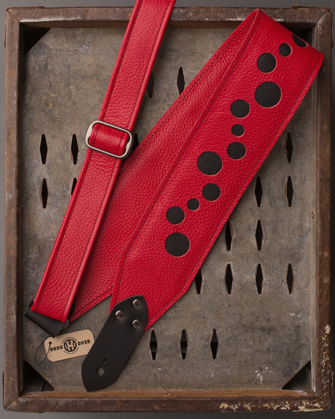 Leather Inlay Series 3" Red/black Leather Guitar Strap - Etsy