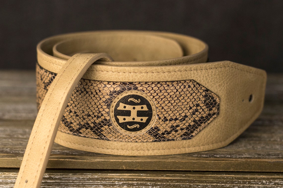 Ladder Back Series 3 Buff/black Leather Guitar Strap - Etsy