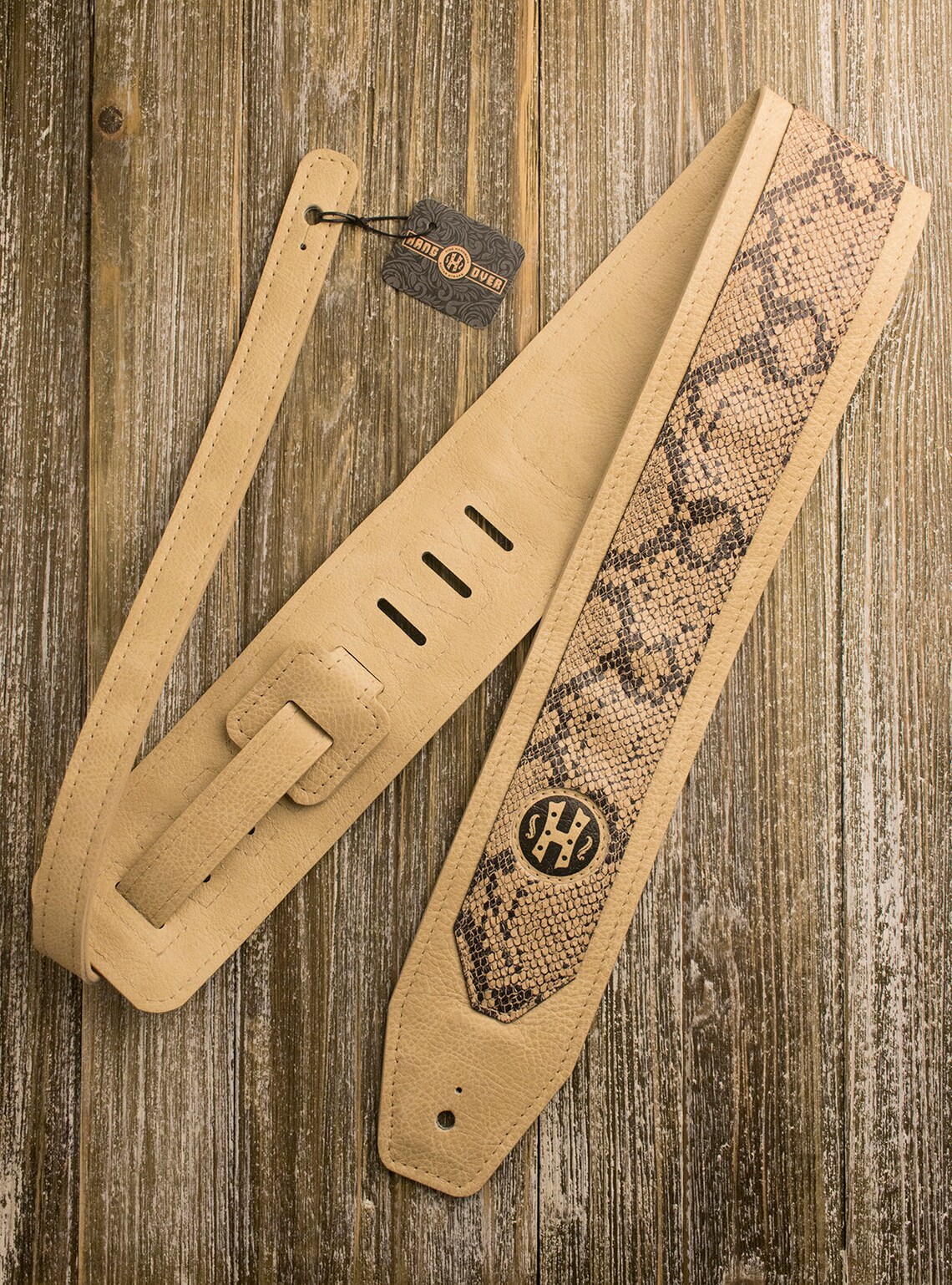 Ladder Back Series 3 Buff/black Leather Guitar Strap - Etsy