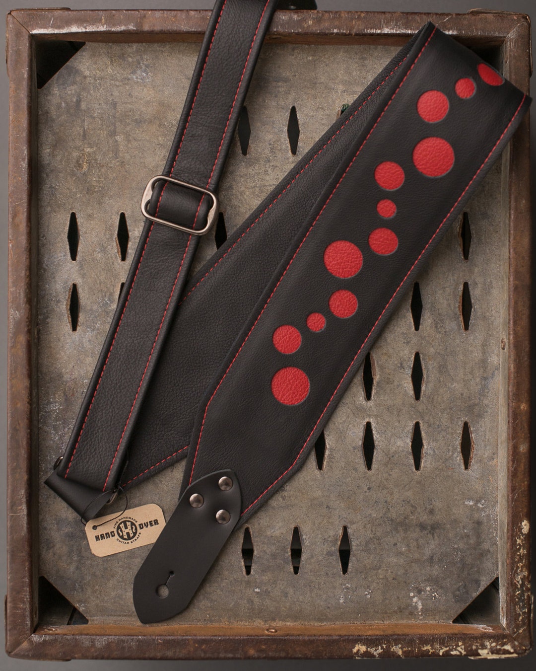 Leather Inlay Series 3" Black/red Leather Guitar Strap - Etsy