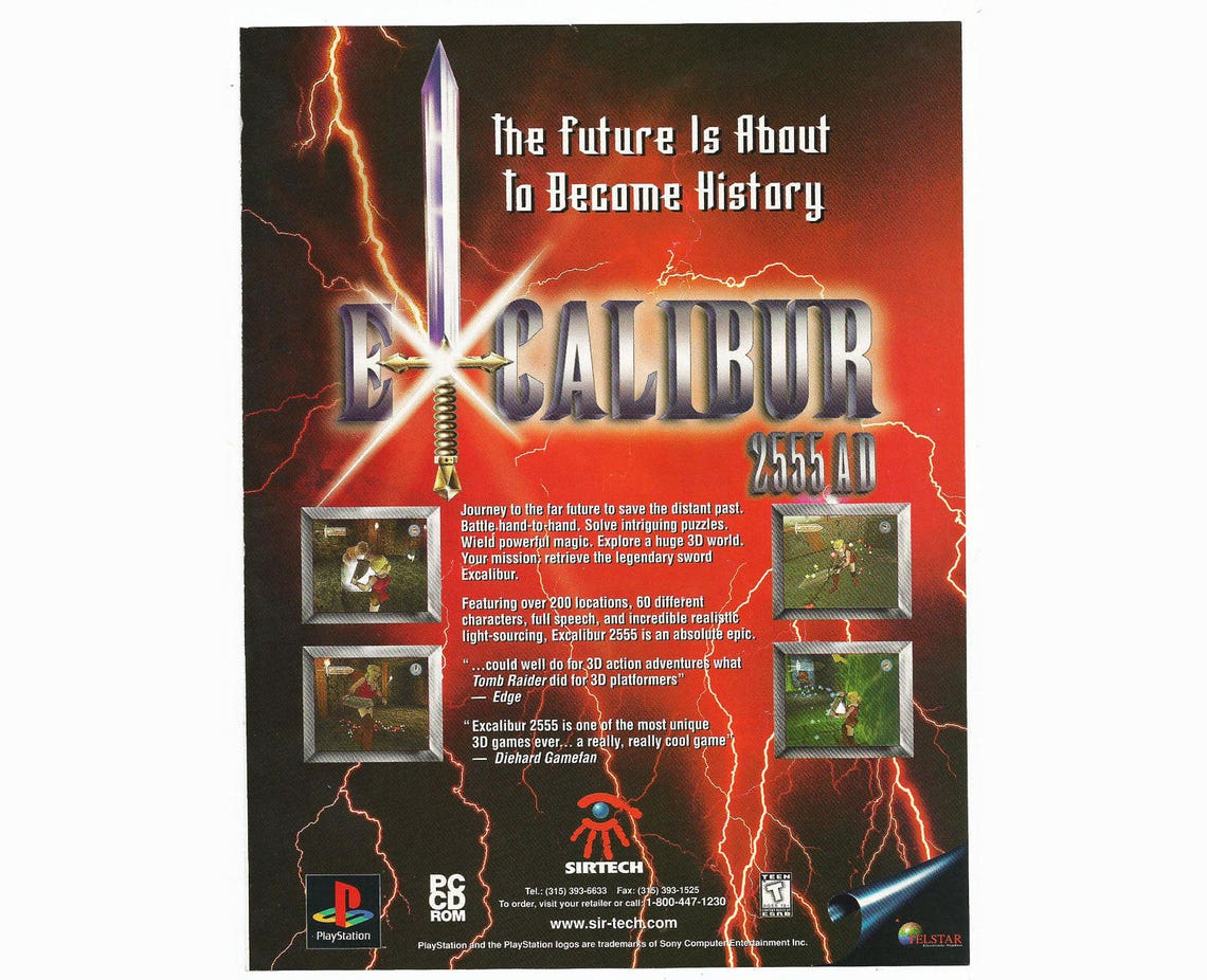 Excalibur 2555 AD 1997 Playstation / PC Vintage Video Game - Etsy