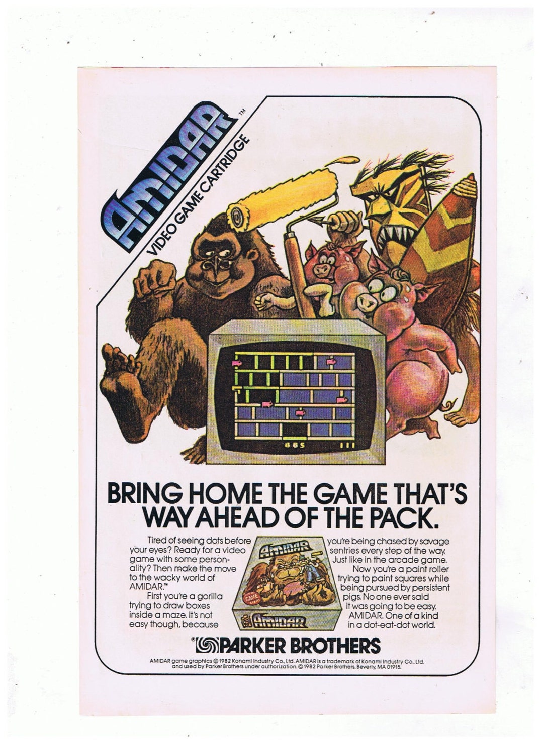 1982 AMIDAR Atari 2600 / Arcade Game Advertisement Page - Etsy