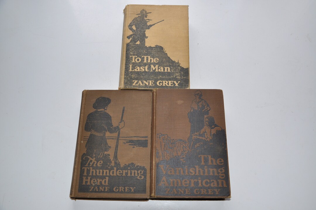 Lot of 3 Antique Zane Grey Vintage Western Hardcover Books Musson ...