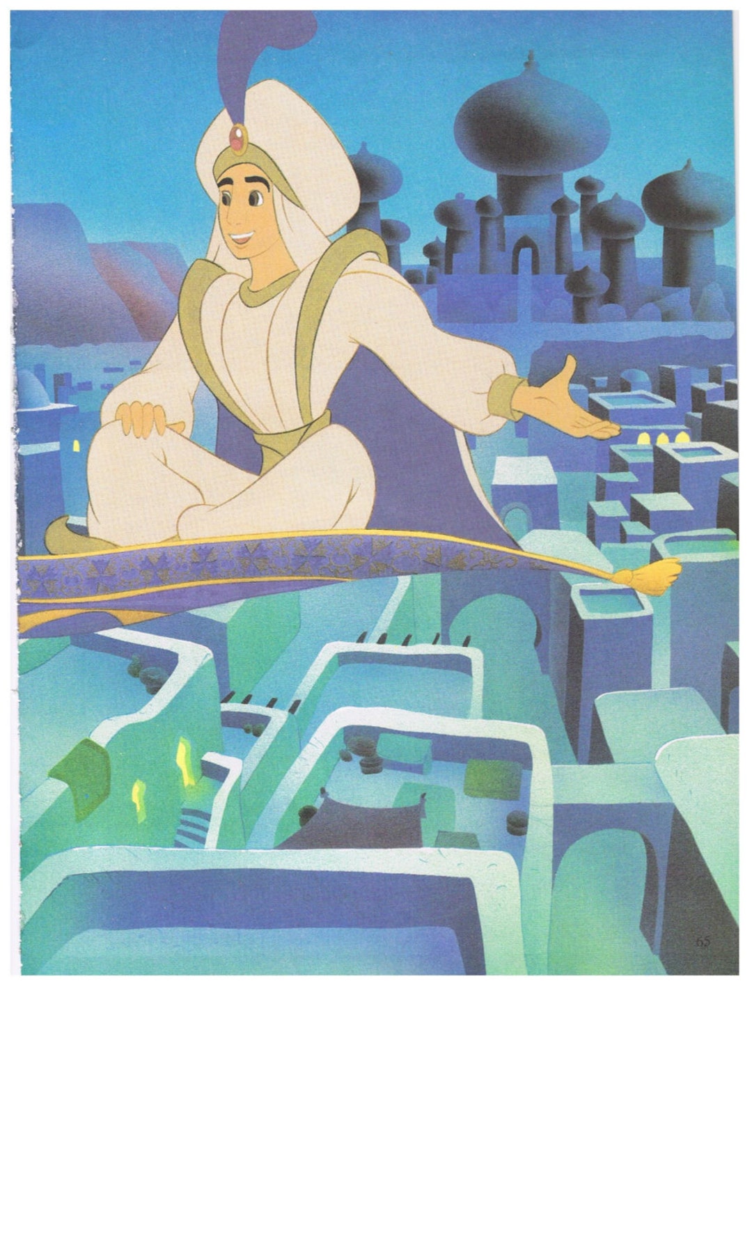 4x Disney Aladdin Vintage Full Page Childrens Book Prints - Etsy