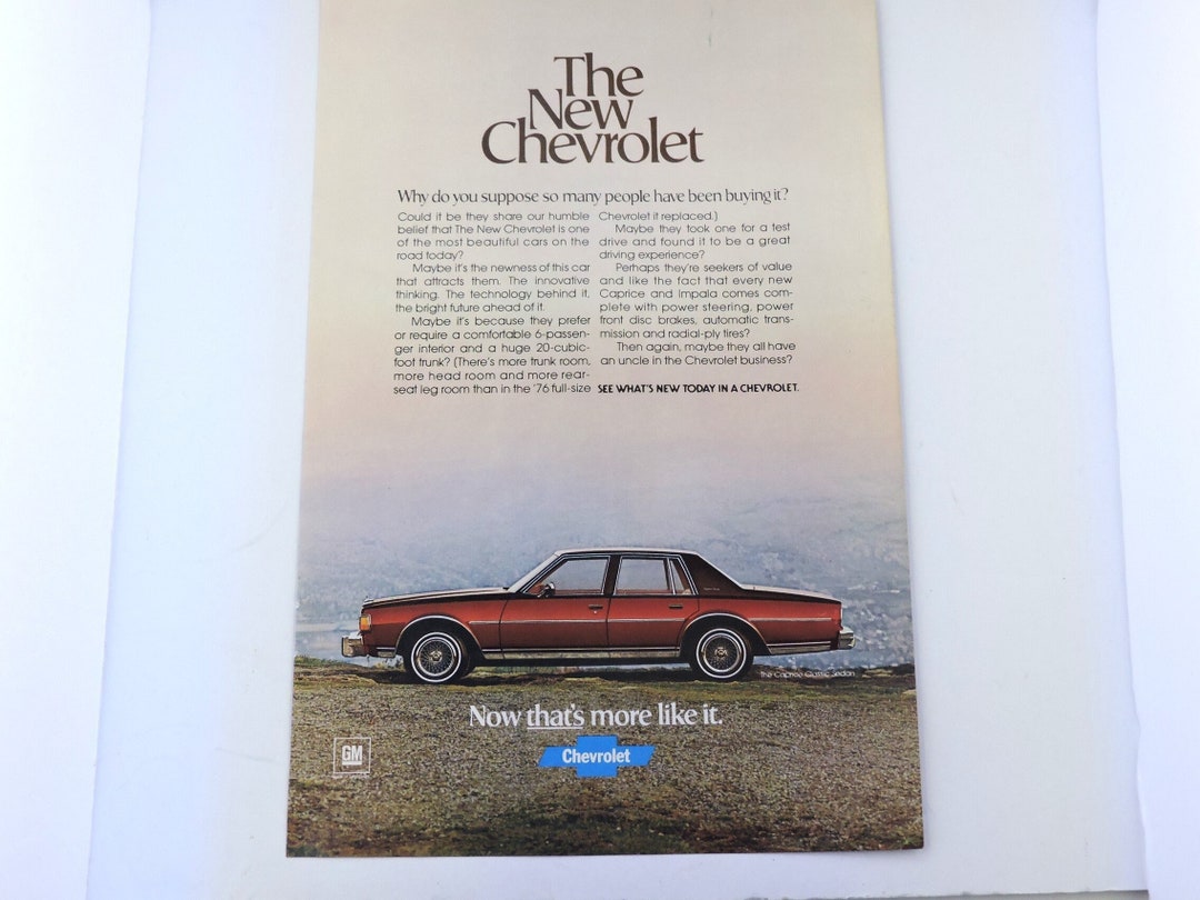 Authentic 1978 Chevrolet Caprice Classic Sedan Car Automotive Print ...