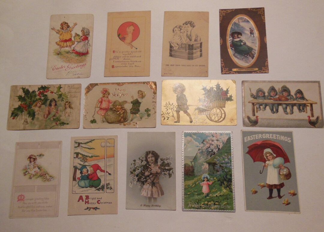13 X Vintage Children Postcards Lot Original Boy Girl Child Post Cards ...