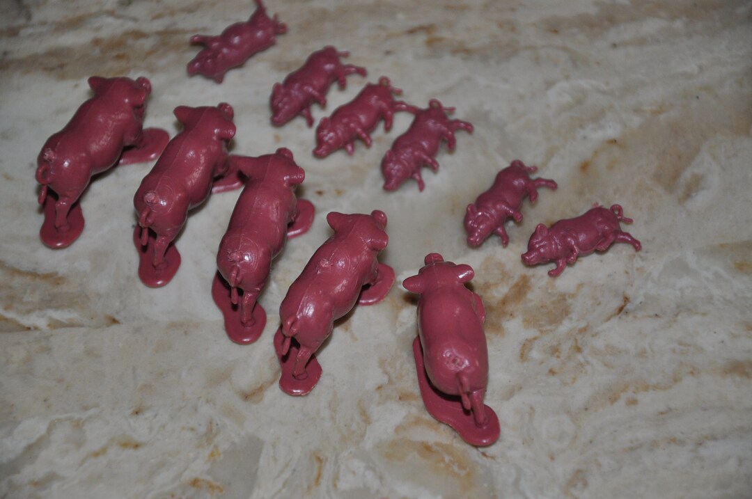 Hong Kong Lot of 11 Vintage Plastic Mini Pig Toys - Etsy