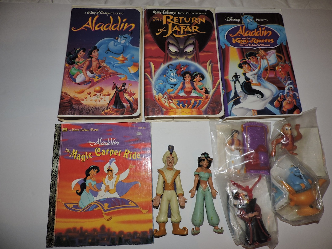 Lot of Aladdin Walt Disney VHS Tapes, Book, Toys & Figures - Etsy UK