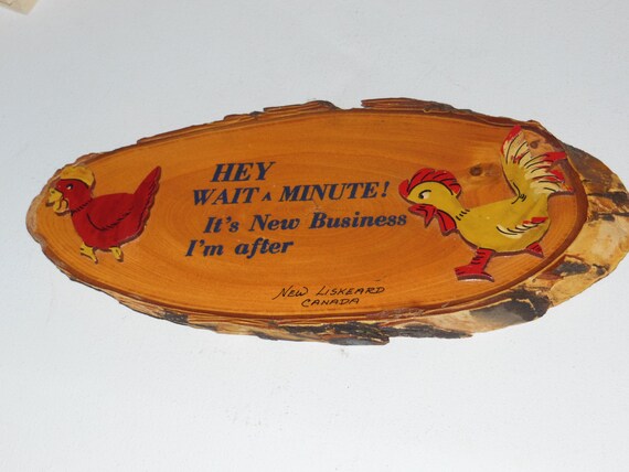 Handmade Wooden Business Sign Chicken & Rooster | Etsy