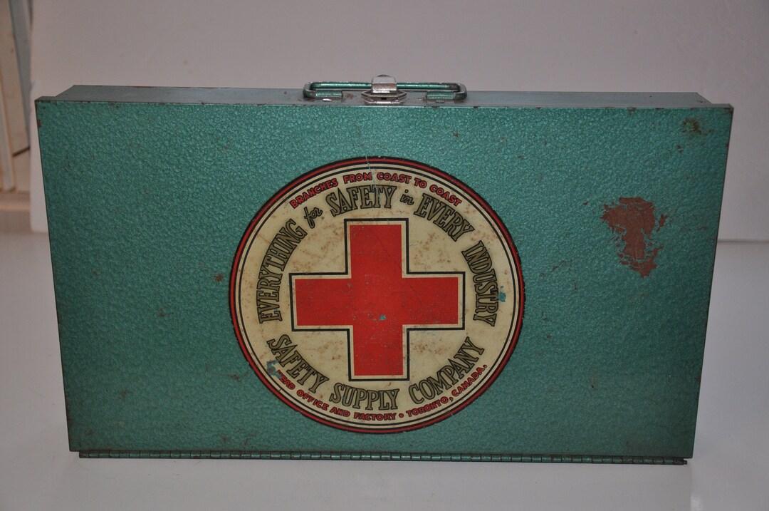Rare Vintage Safety Supply Green Metal Hinged Box 9'' X 15'' - Etsy