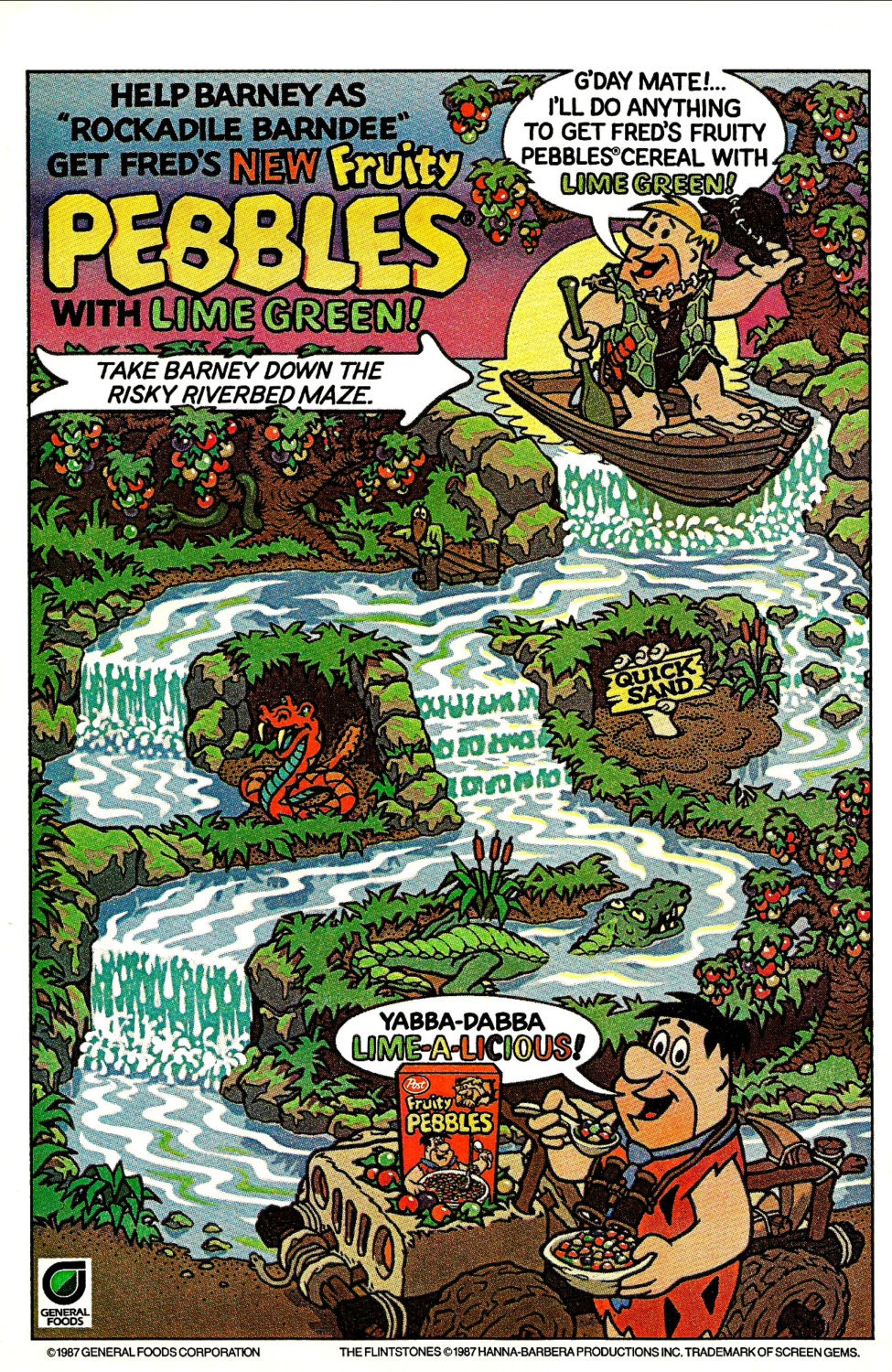 3x 1980s Post FRUITY PEBBLES Flintstones Maze / Indiana Jones | Etsy