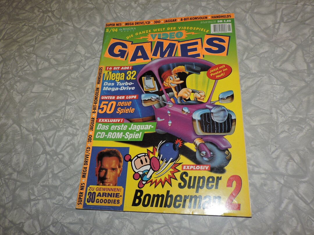 1994 Vol. #5 VIDEO GAMES German Video Game Magazine - Super Bomberman 2, Terminator, Etc. - Etsy