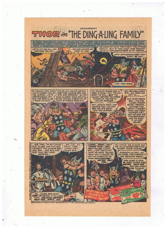 1977 THOR Hostess Fruit Pie Original Vintage Marvel Food | Etsy