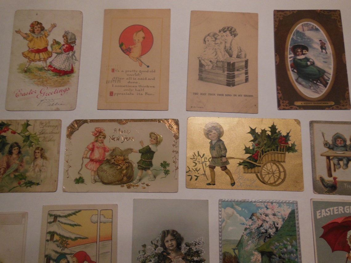 13 X Vintage Children Postcards Lot Original Boy Girl Child Post Cards ...
