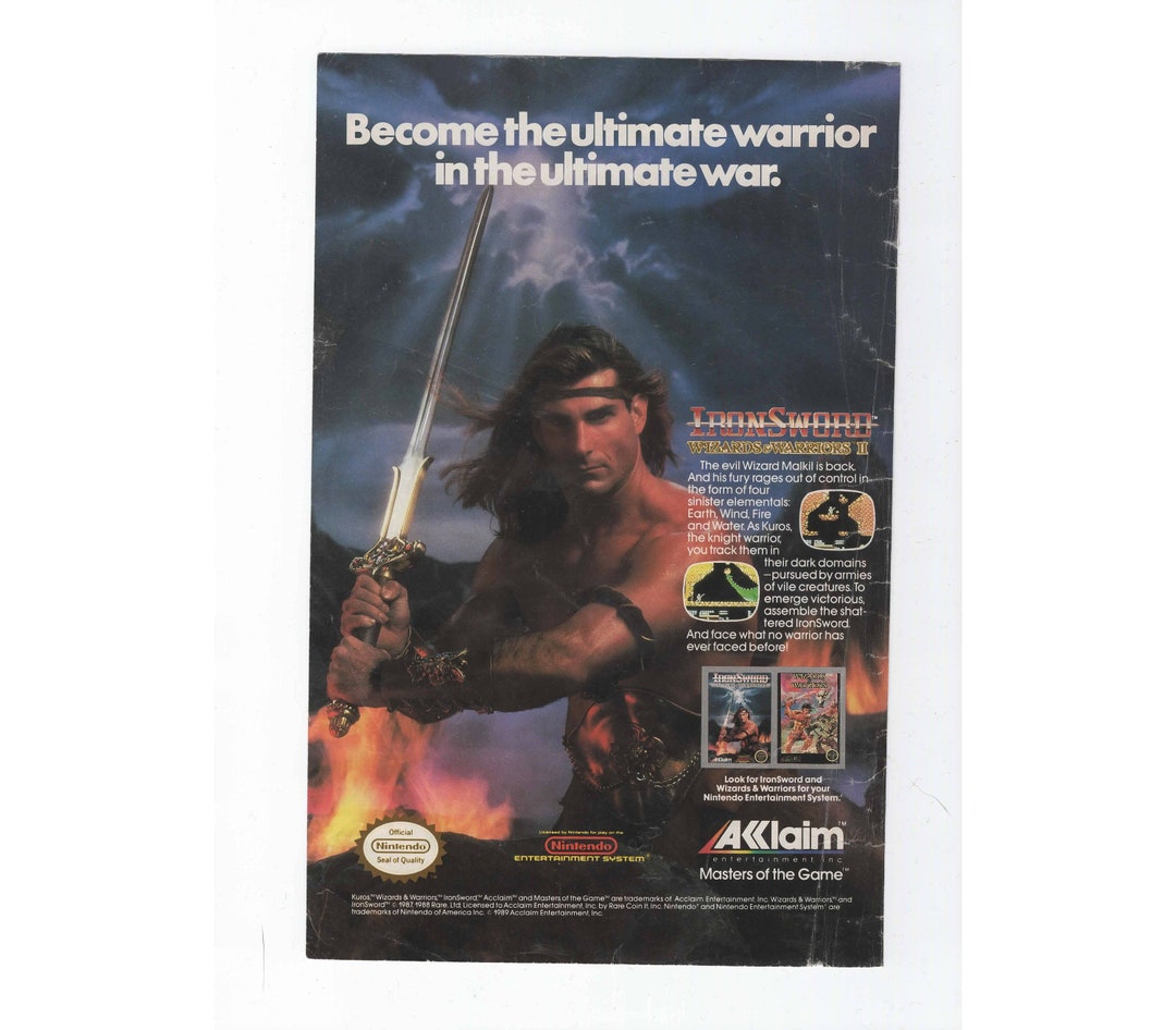 5x IRON SWORD Nintendo NES Vintage Video Game Authentic Advertisement ...