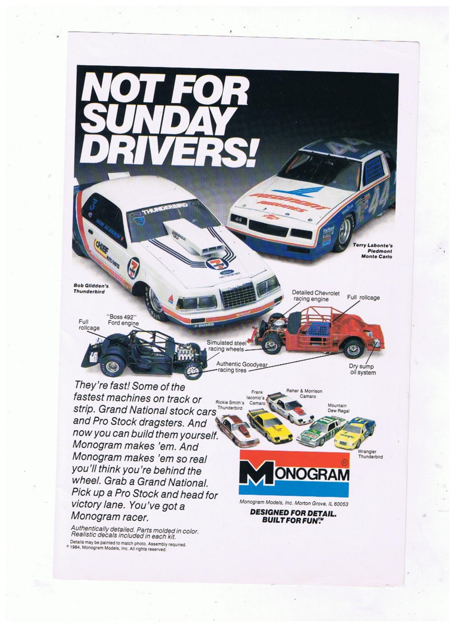 3x Authentic 1980s MONOGRAM Trans Am Toy Cary Model Kits Vintage ...