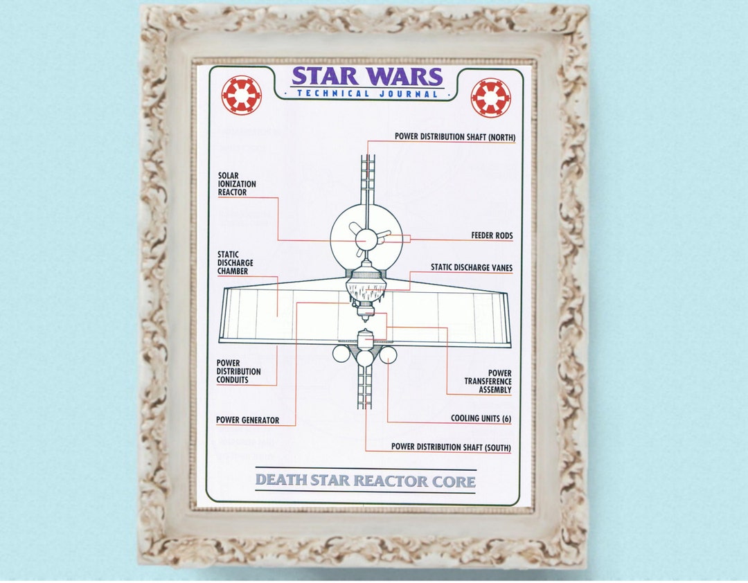 STAR WARS Death Star Reactor Core Blueprint Schematic Page - Etsy