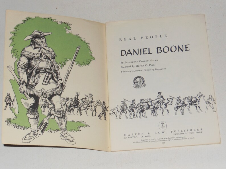 1950 Daniel Boone Real People 3 Children's History Book by | Etsy