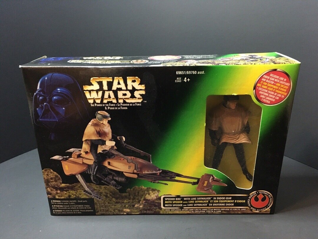Speeder Bike With Luke Skywalker in Endor Gear Action Figure Sealed Wars Action Figure Set 1996 ...