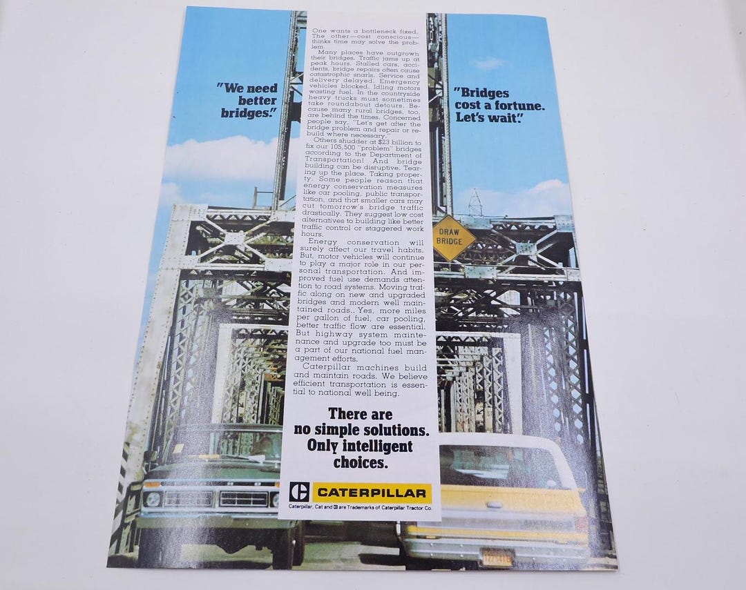 Authentic 1976 Caterpillar Print Advertisement - Etsy