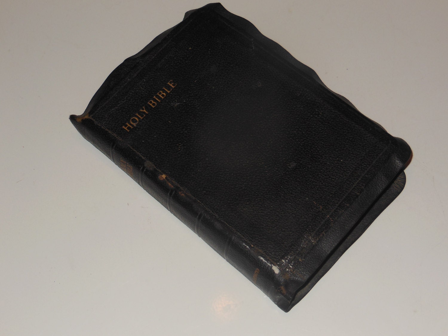 Antique Bible Vintage Leather Book With Red Text Block Edges | Etsy