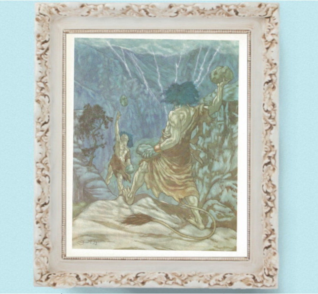 1984 Stone Giants the Hobbit Print Book Illustration - Etsy