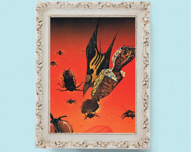 Space Insect Monsters and Space Ship 1970s Science Fiction / | Etsy