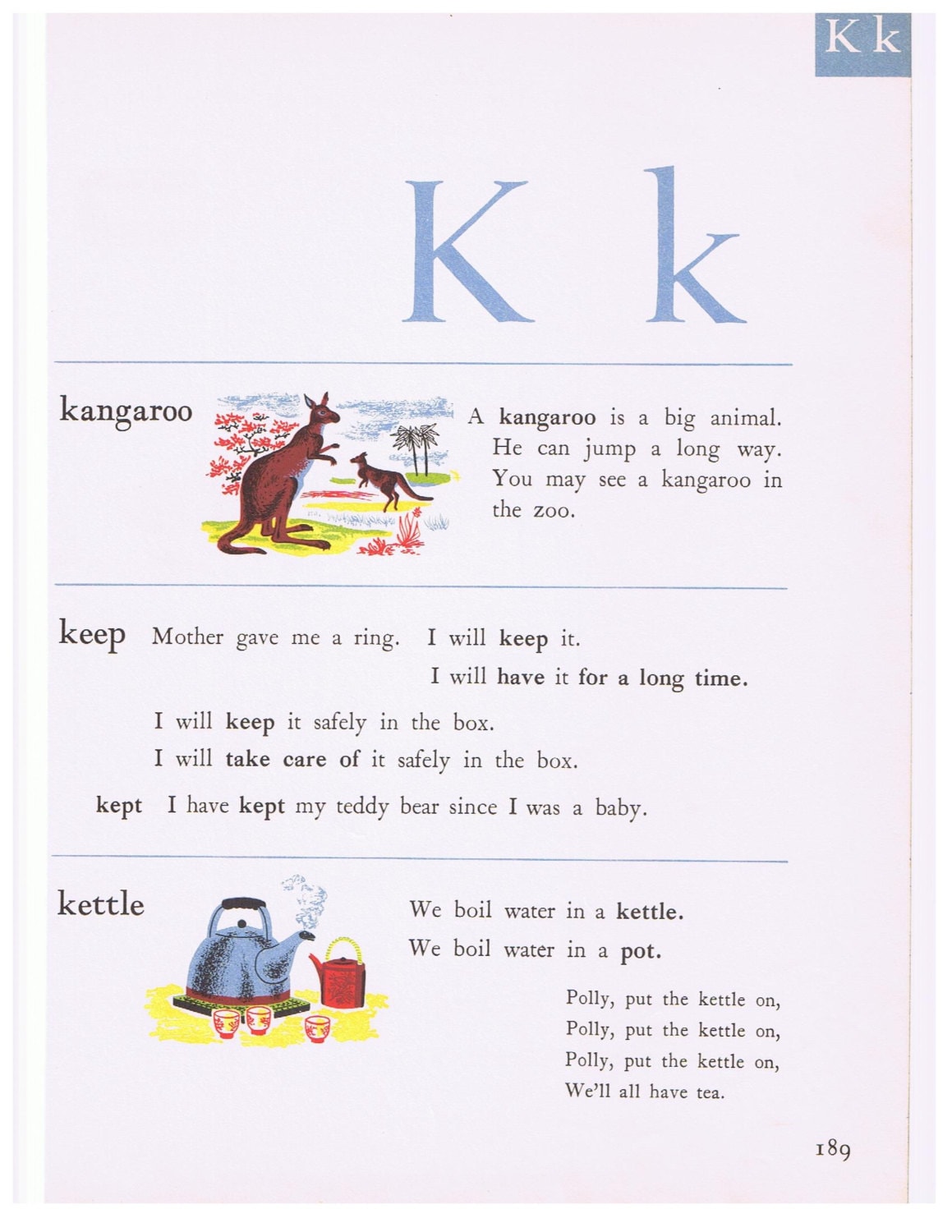 Letter K Vintage ALPHABET Full Page Children's Book - Etsy