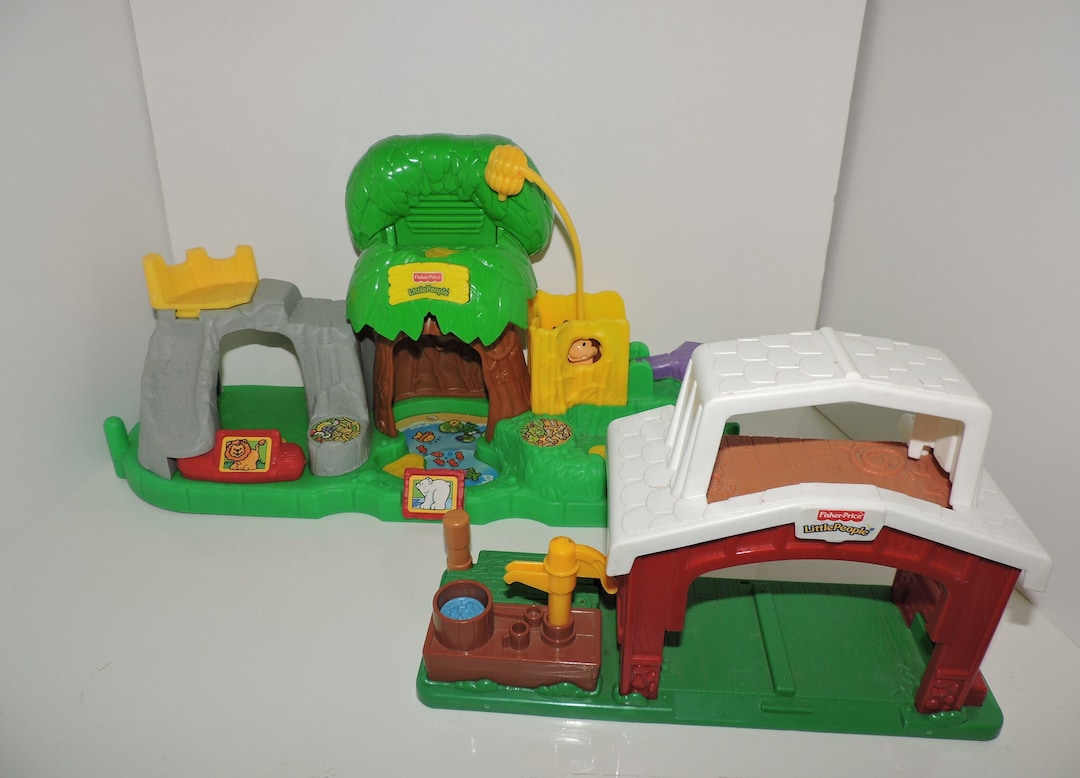 2x 2001 Vintage Fisher Price Little People Play Sets - Zoo & Stable - Etsy