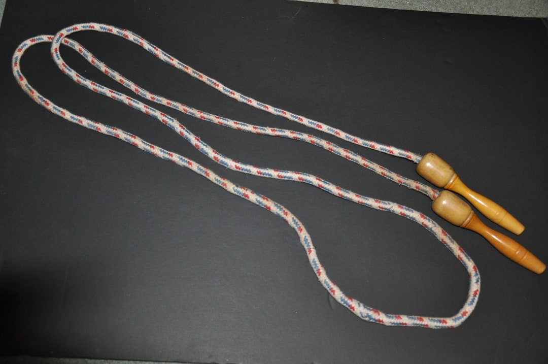 Vintage Skipping Rope With Wooden Handles - Etsy