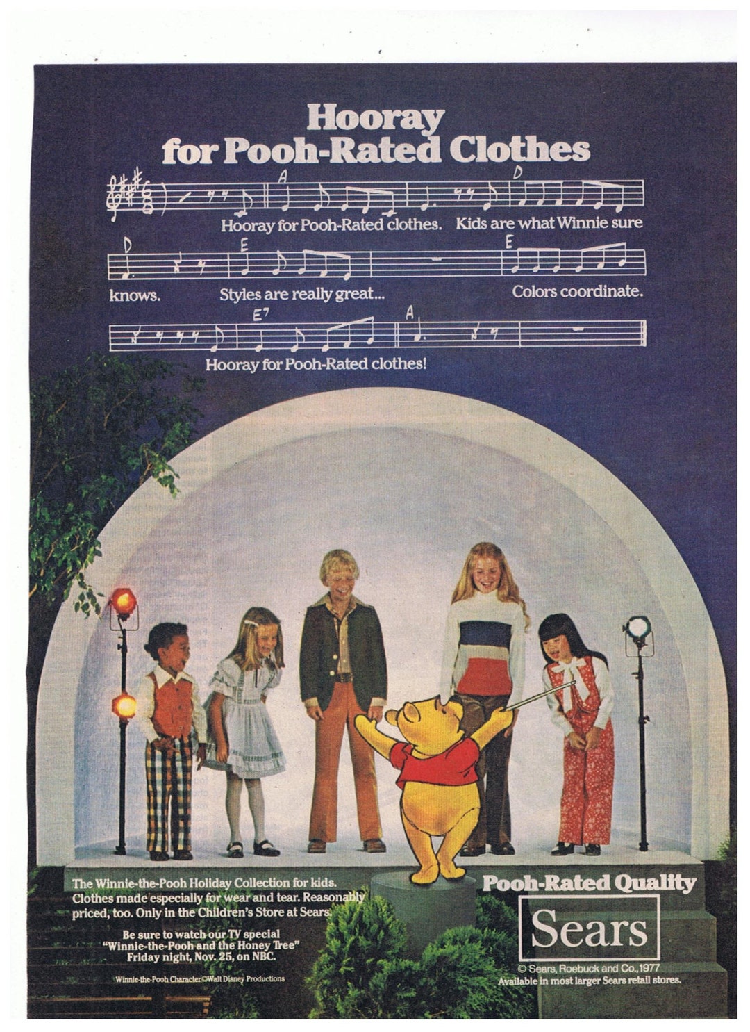 1977 Winnie the Pooh Sears Clothing Advertisement Page - Etsy