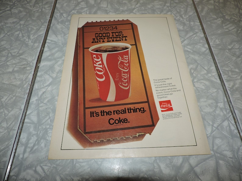 1980s Coca-cola Soda Print Advertisement - Etsy