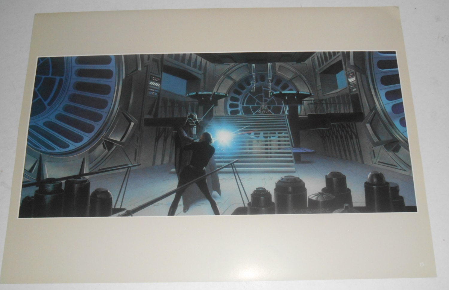 1983 Luke and Vader Duel Original Vintage Star Wars ROTJ Painting Print ...