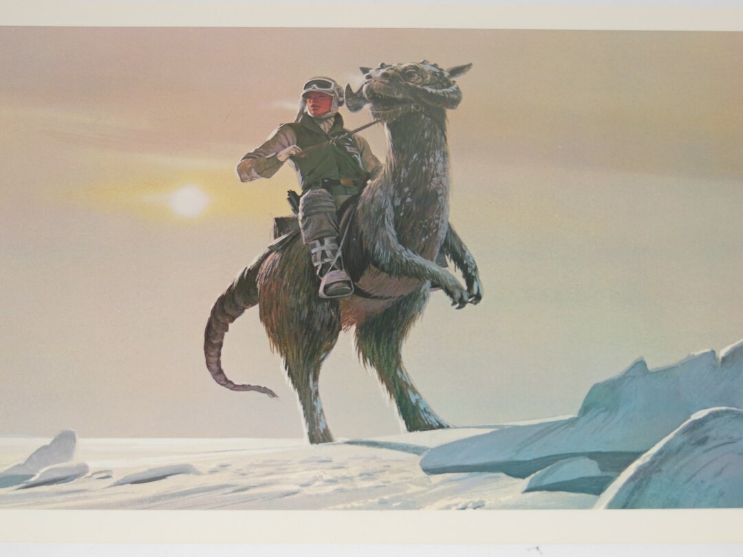 Luke on Tauntaun 1980 Original Vintage Star Wars Painting Print by ...