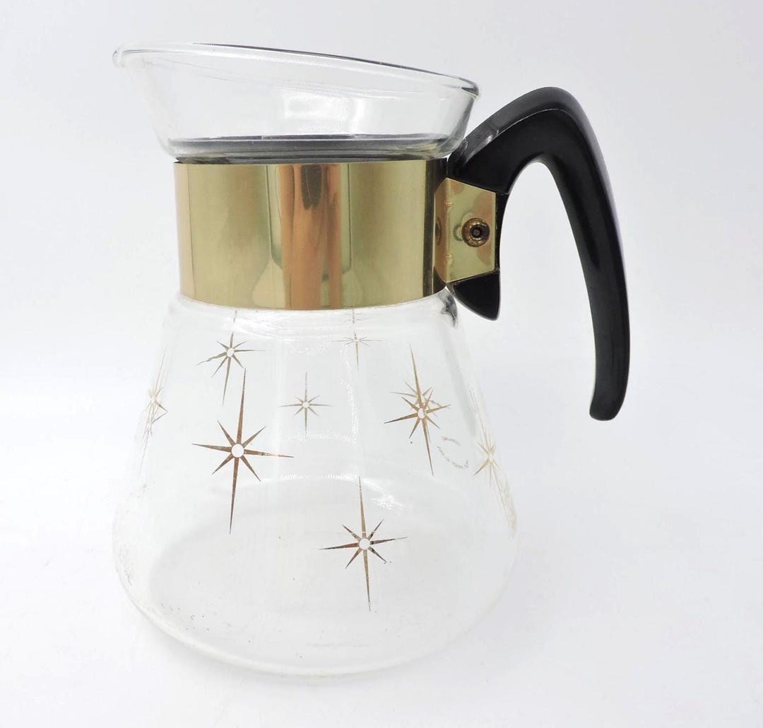 Vintage MCM Pyrex Corning 1960s Atomic Star Burst 4 Cup Coffee Pot ...