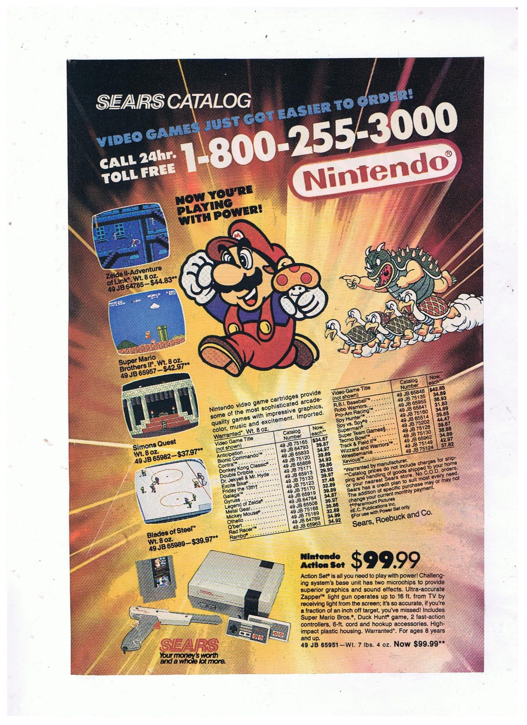 1989 Two Sided NES Nintendo Entertainment System / Mega Man Video Game ...