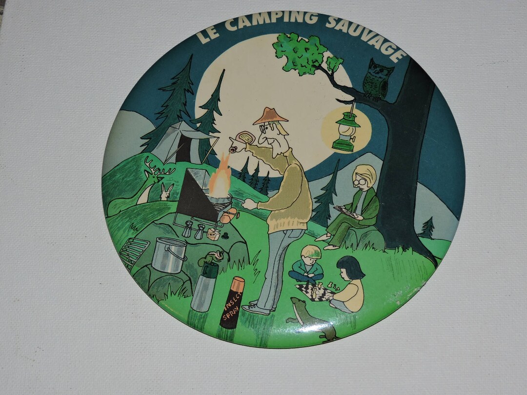 Huge 6" French Camping "le Camping Sauvage" Pinback Button - Etsy
