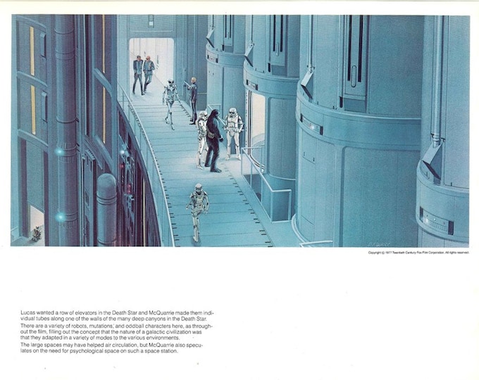 Death Star Elevators 1977 Original Vintage Star Wars Painting Print by ...