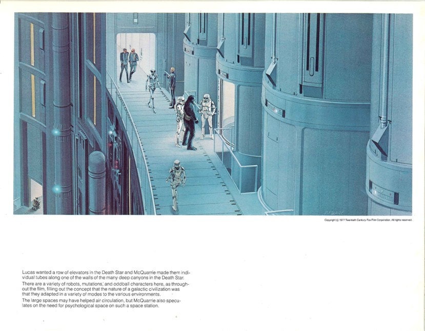 Death Star Elevators 1977 Original Vintage Star Wars Painting - Etsy Canada