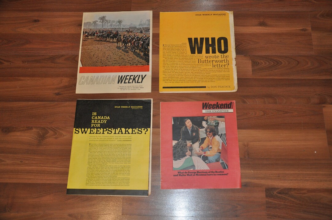 4 X Canadian Weekly Magazine Inserts - Etsy