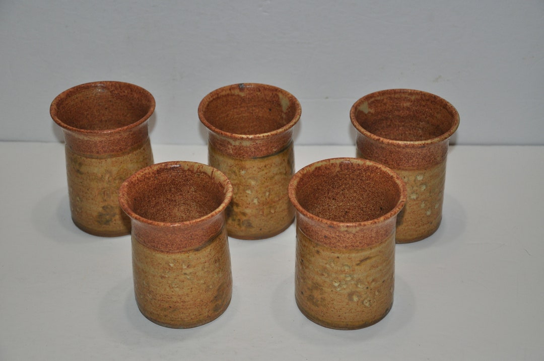 5 Vintage Pottery Handleless Mugs / Cups Lot of 5 - Etsy