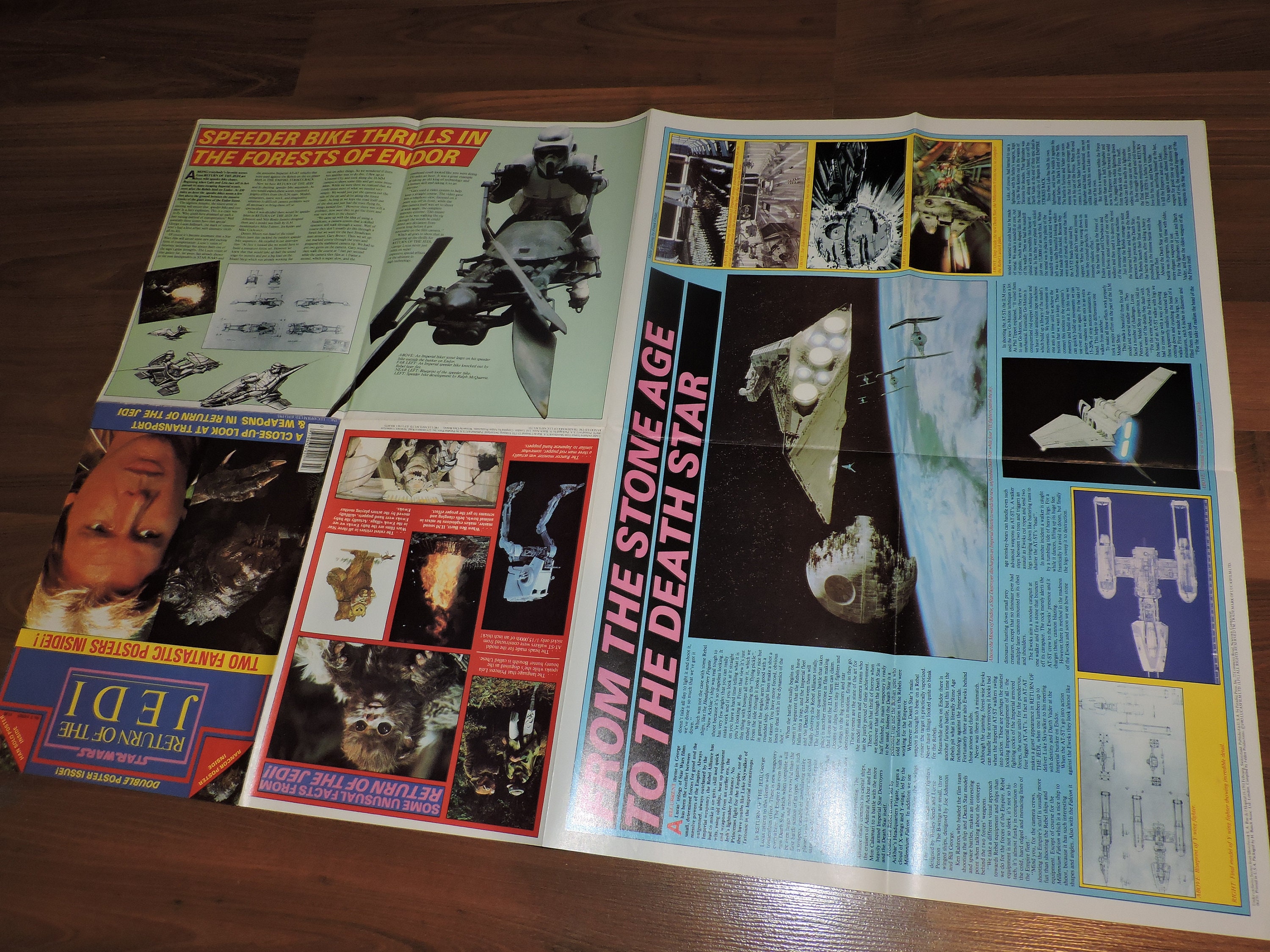 Lot of 2 1983 STAR WARS Poster Magazines #2 & #3 Han Solo and Ewok ...