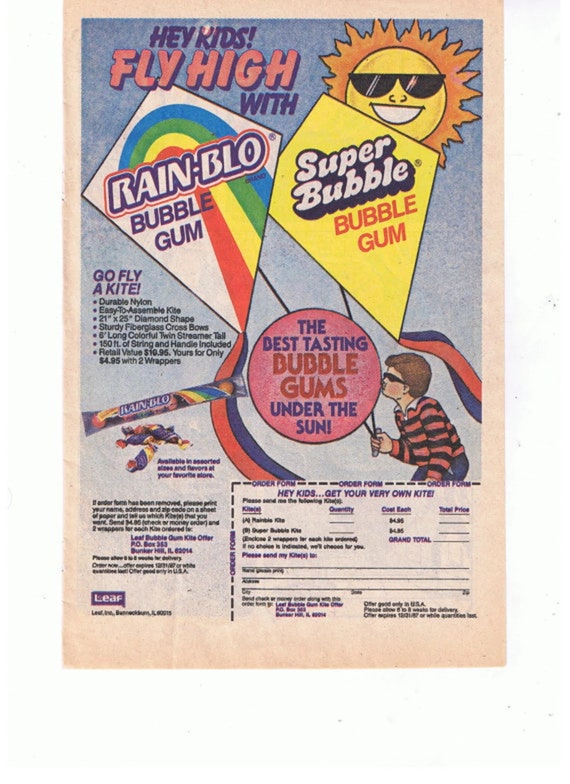 6x 1990s Rain-blo / Bubble Gum Vintage Comic Book Ads - Etsy
