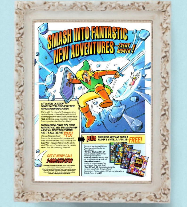 1992 Legend of Zelda Nintendo Power Vintage Video Game Ad - Etsy