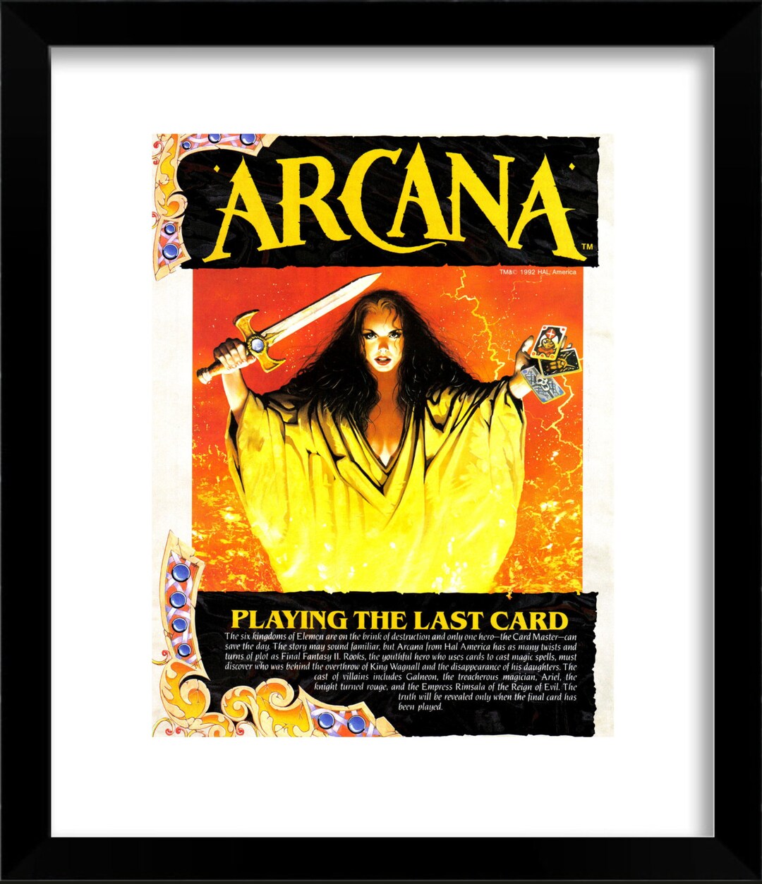 ARCANA 1992 SNES Nintendo Vintage Video Game Ad Feature - Etsy